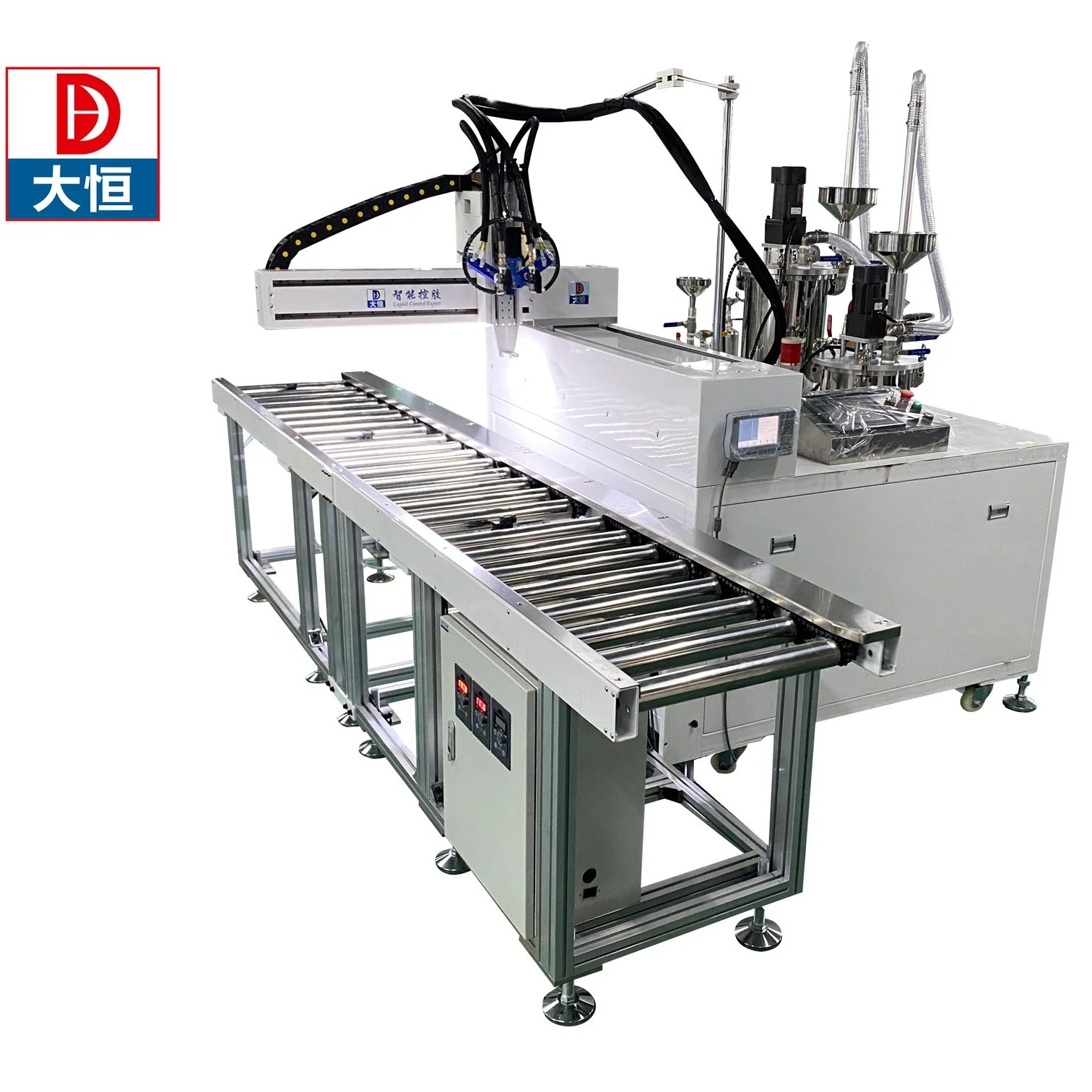 Conveyor Production Line Automatic Glue Dispensing Machinery for 2 Part ...